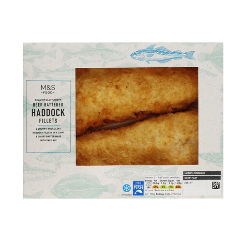 M&S Beer Battered Haddock Fillets - Ocado
