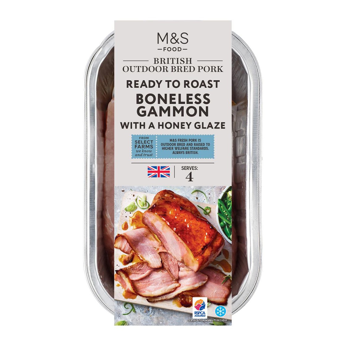 M&S British Outdoor Bred Boneless Gammon with Honey Glaze - Ocado
