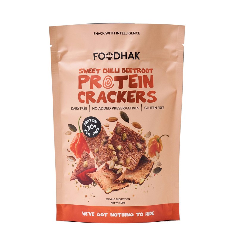 Foodhak Sweet Chilli Beetroot Protein Crackers - Ocado