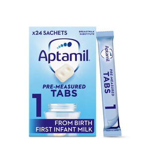 Aptamil 1 First Infant Baby Milk Formula Tabs from Birth 120 Tabs - Ocado