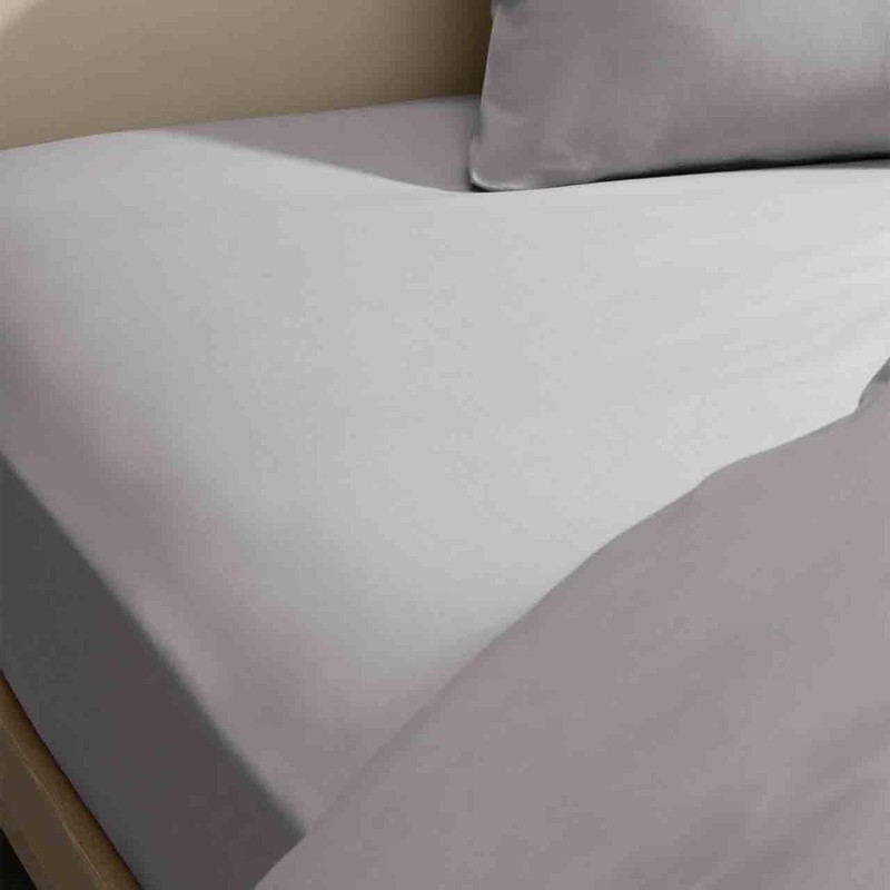 M&S Cotton Rich Deep Fitted Sheet, King Size, Silver Grey - Ocado
