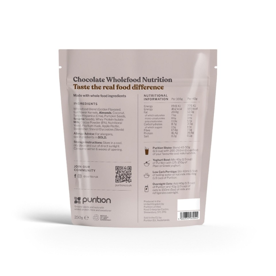 Purition Cocoa Wholefood Nutrition Powder - Ocado