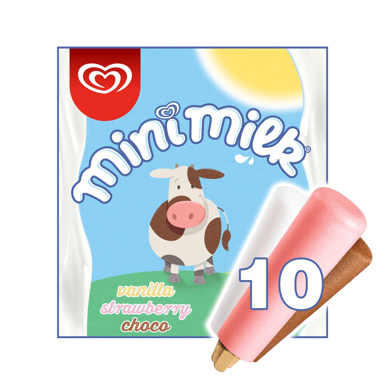 Wall's Mini Milk Vanilla, Strawberry & Chocolate Ice Cream Lollies - Ocado