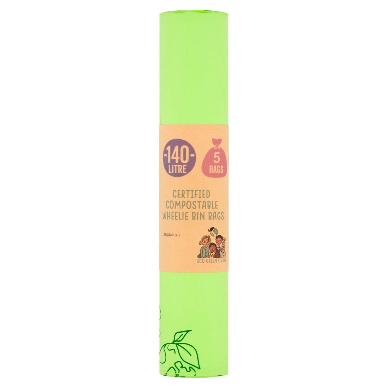 Eco Green Living Certified Compostable 140L Wheelie Bin Bags - Ocado