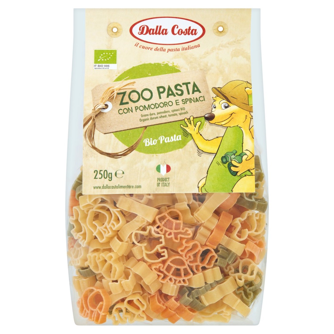 Dalla Costa Tri-Colour Organic Zoo Pasta - Ocado