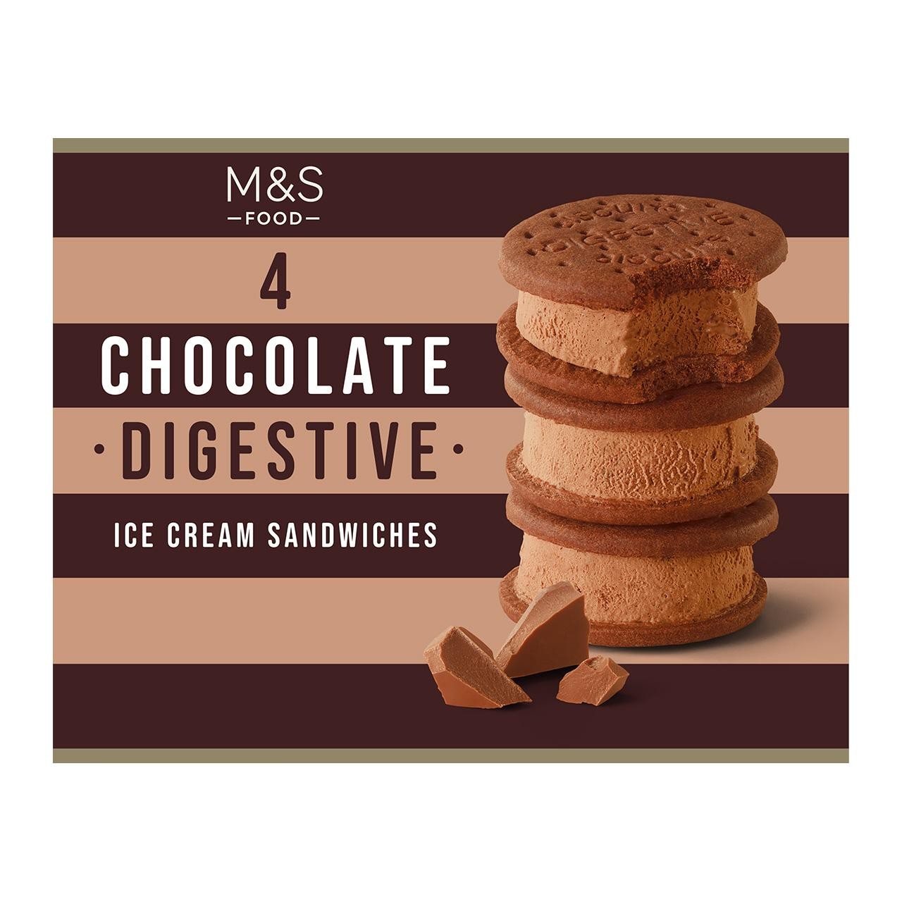M&S Chocolate Digestive Ice Cream Sandwiches - Ocado