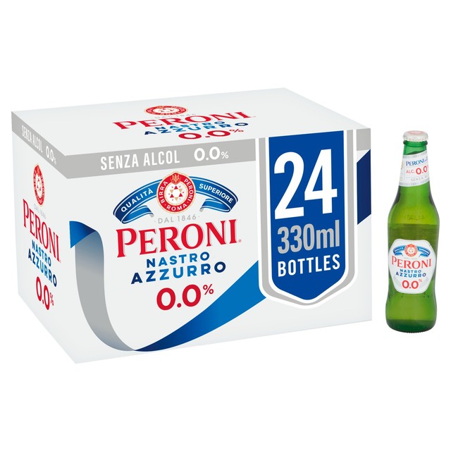 Peroni Nastro Azzurro 0% Alcohol-Free Beer Lager Bottles - Ocado