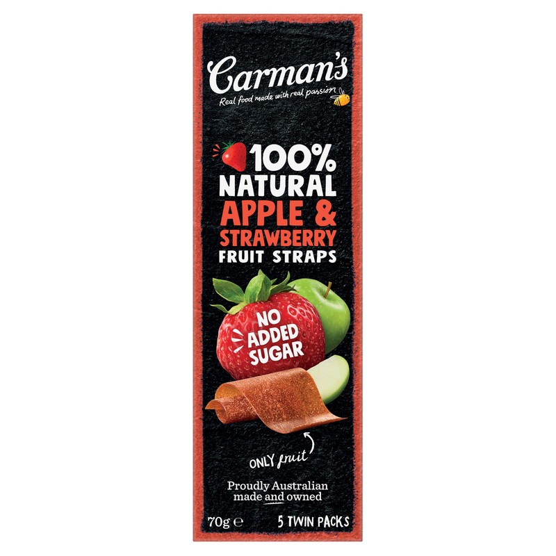 Carmans Kitchen Apple & Strawberry Fruit Straps - Ocado