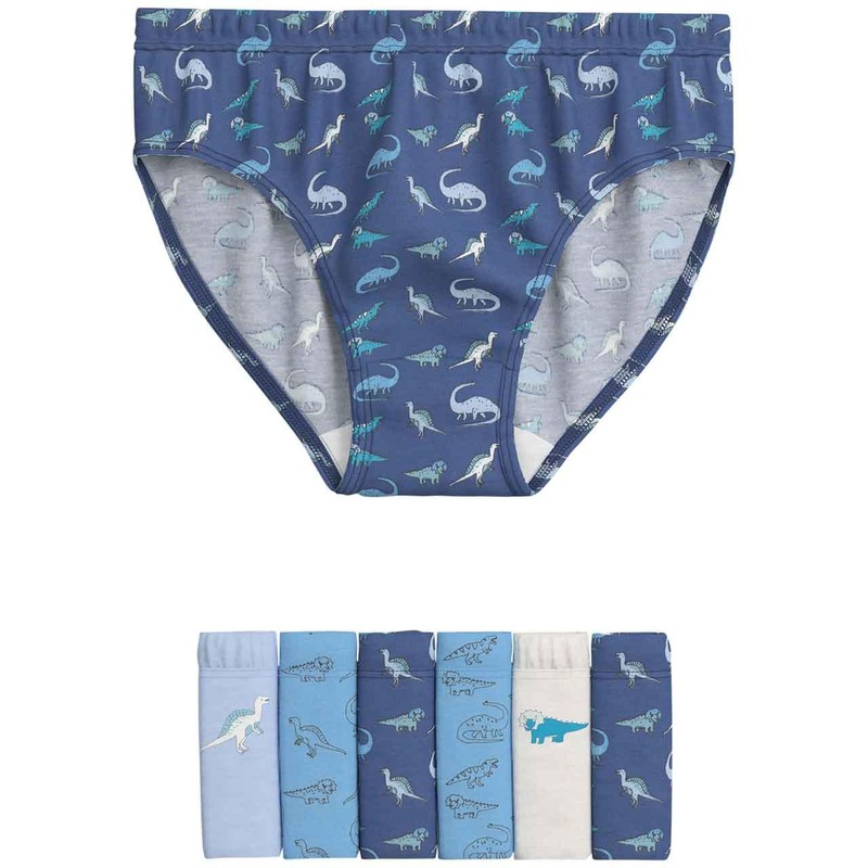 M&S Pure Cotton Dino Briefs, 5-6 Years, Multi - Ocado