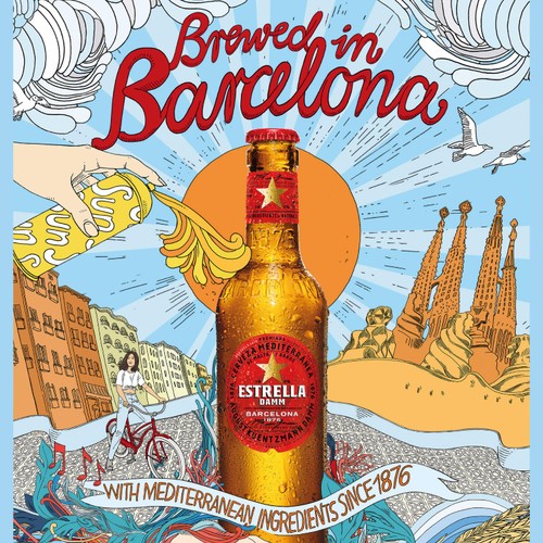 Estrella Damm Premium Lager Beer Bottle - Ocado