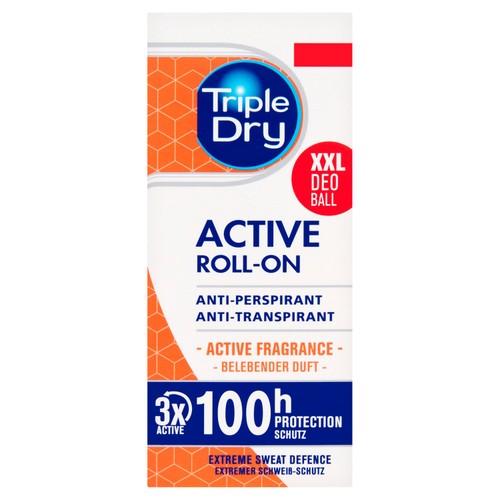 Triple Dry Active Fragrance Anti-Perspirant Roll On Men 100-Hours - Ocado