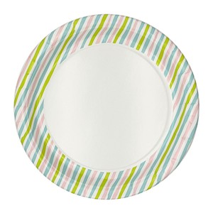 Stripes Recyclable Paper Party Plates - Ocado