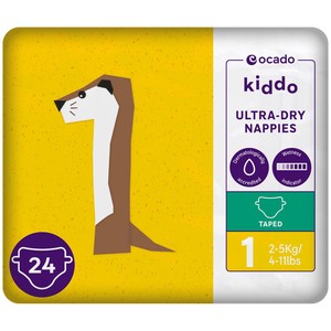 Ocado Kiddo Ultra-Dry Nappies Size 1 (2-5kg) - Ocado