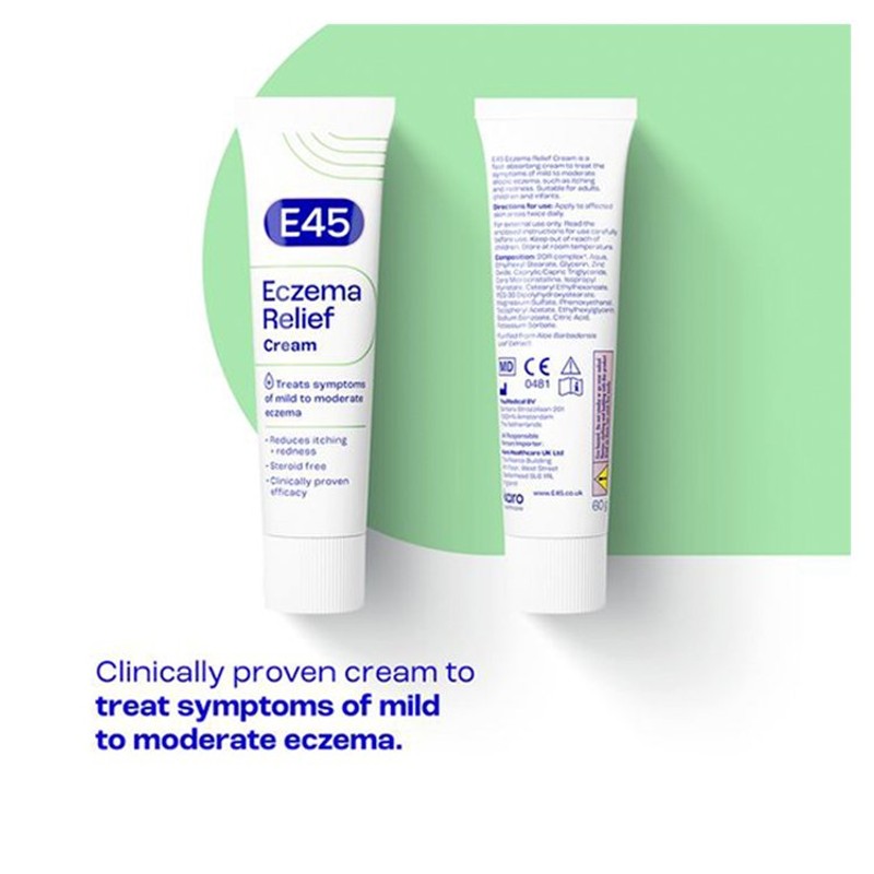 E45 Eczema Relief Cream to Repair Skin Barrier & Soothe Very Dry Skin ...