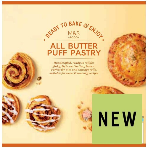 M&S All Butter Puff Pastry Frozen, 500g from M&S :: Buy from Ocado on ...
