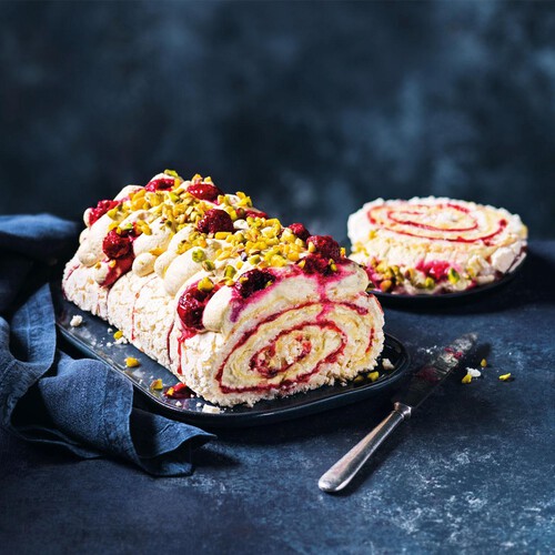 M&S Collection Raspberry & Pistachio Roulade Frozen - Ocado