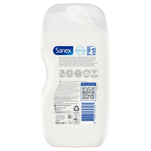 Sanex Zero% Nourishing Baby Bath & Wash - Ocado