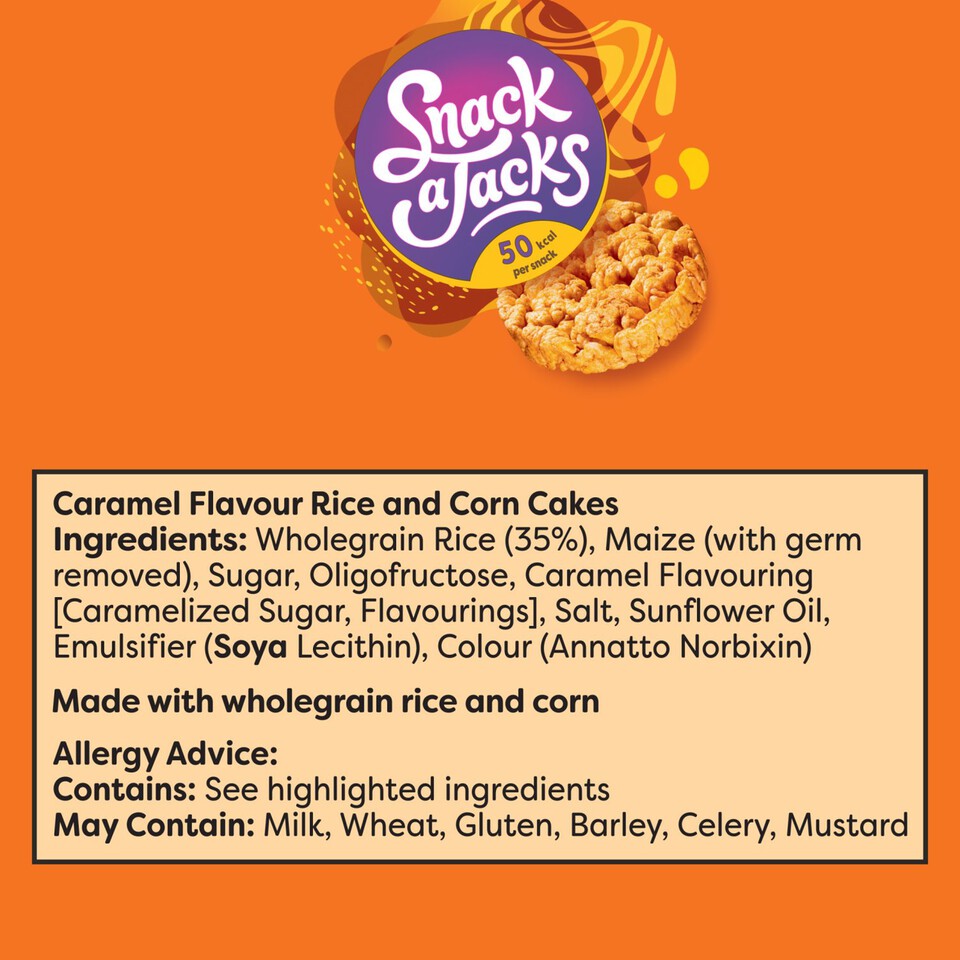 Snack a Jacks Caramel Jumbo Rice Cakes - Ocado