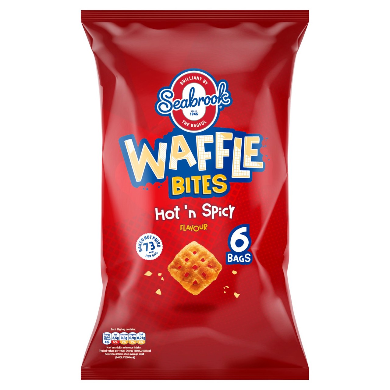 Seabrook Waffle Bites Hot & Spicy 6 Pack - Ocado