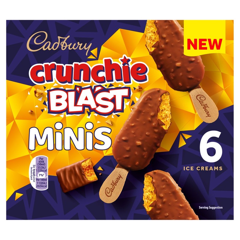 Cadbury Crunchie Mini Ice Cream Sticks - Ocado