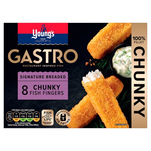 Young's Gastro Signature Breaded 8 Chunky Fish Fingers - Ocado