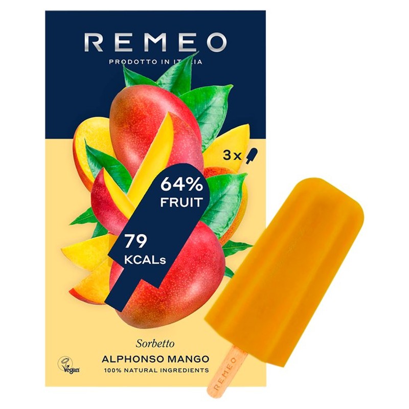 Remeo Gelato Alphonso Mango Sorbet Lolly - Ocado