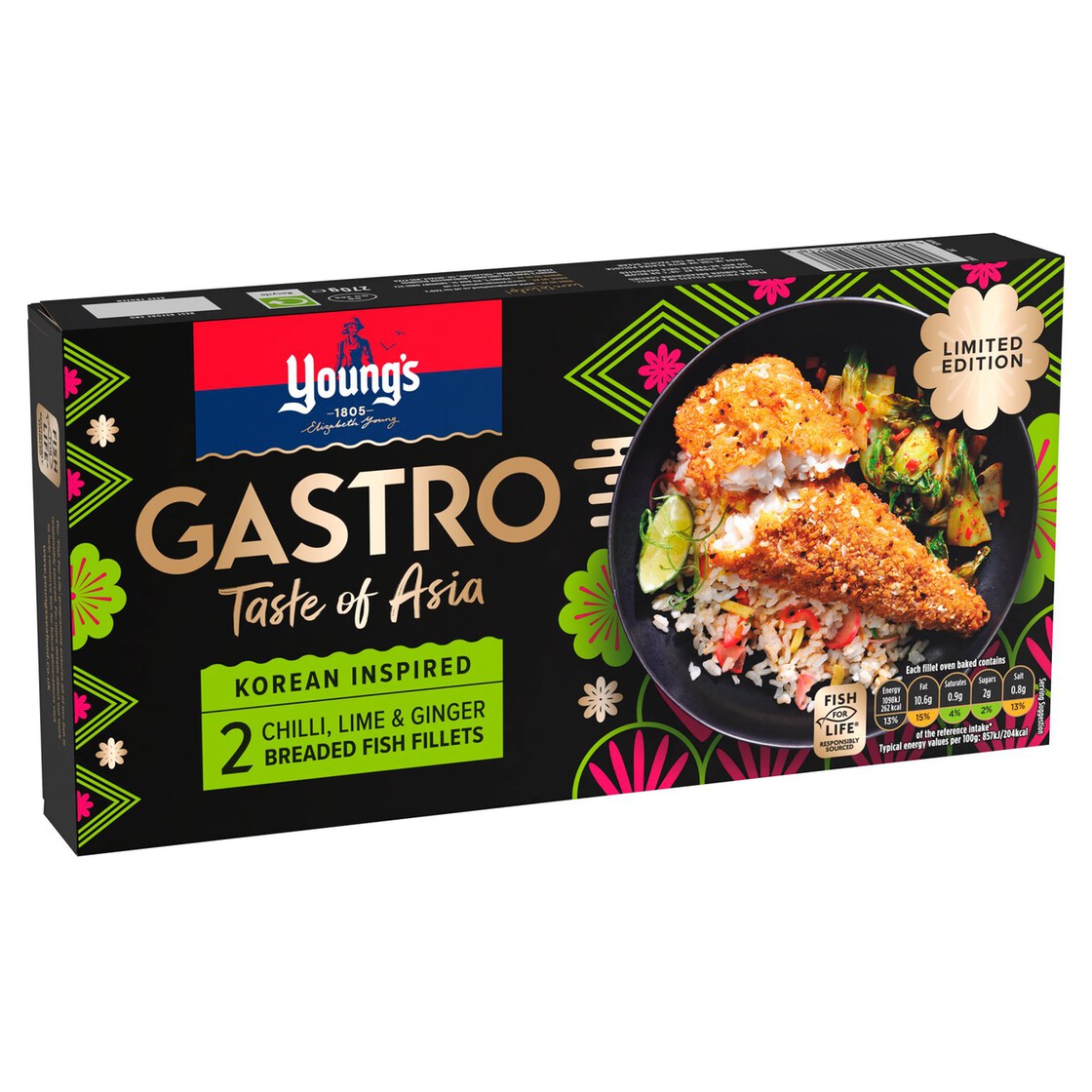Young's Gastro Taste of Asia 2 Breaded Chilli, Lime and Ginger Fish ...
