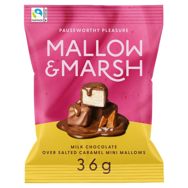 Mallow & Marsh Milk Chocolate over Salted Caramel Mini Mallows - Ocado