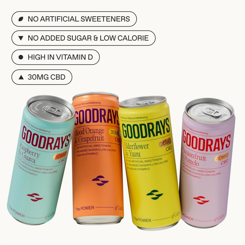 Goodrays CBD Drinks - Four Flavour Mixpack - Ocado