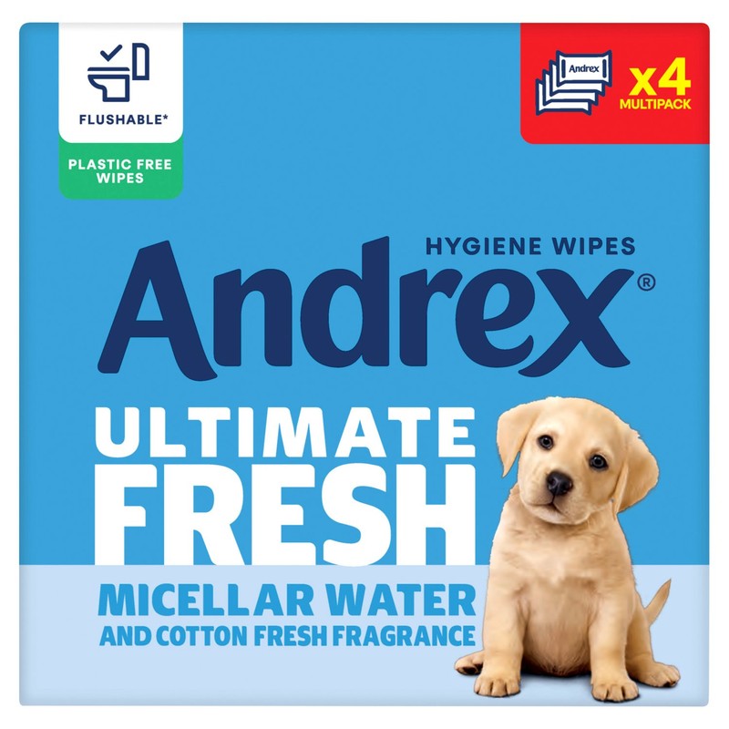Andrex Ultimate Fresh Wipes Odour Control Quad Pack Moist Tissues - Ocado