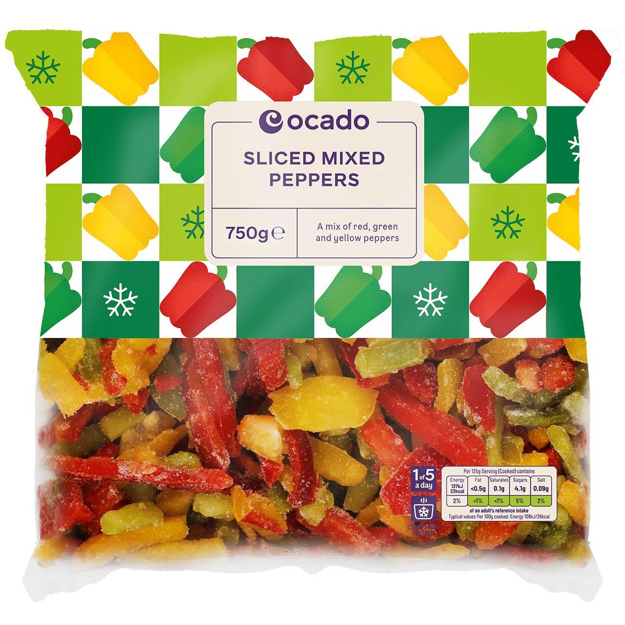 Ocado Frozen Sliced Mixed Peppers - Ocado