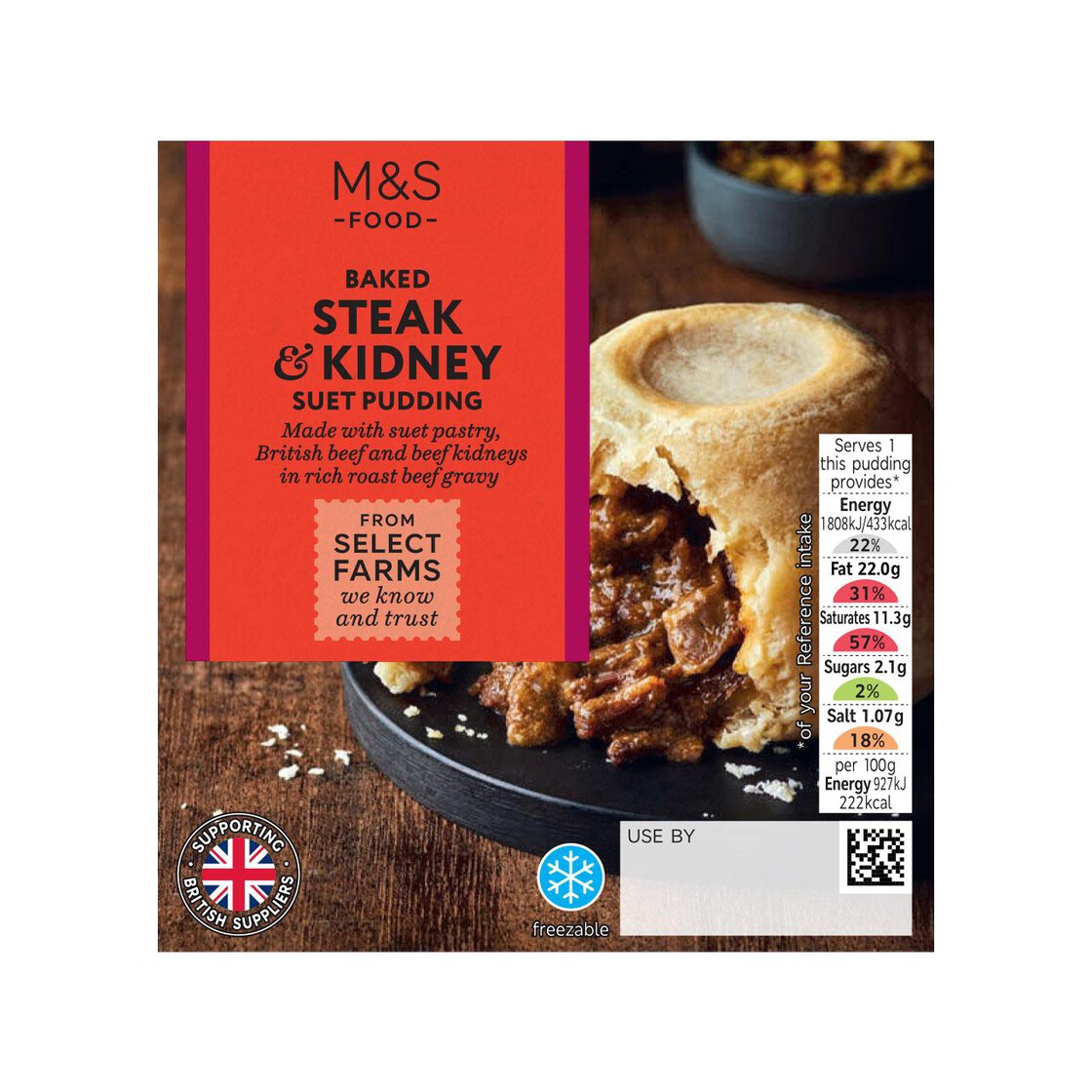 M&S Baked Steak & Kidney Suet Pudding - Ocado