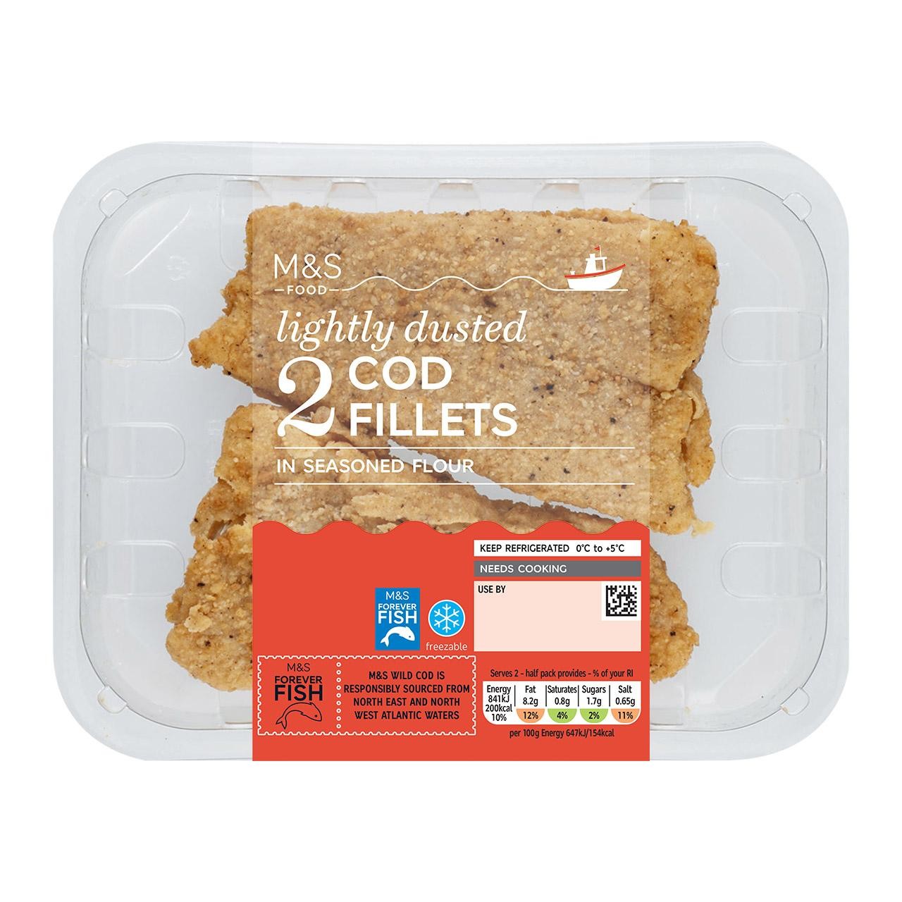 M&S 2 Lightly Dusted Cod Fillets - Ocado