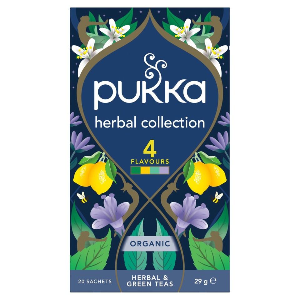 Pukka Organic Herbal Tea Collection, 4 Best Seller Flavours x20 Tea ...