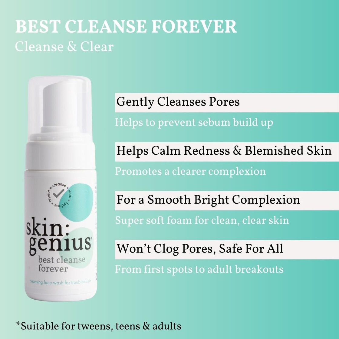 Skin Genius Best Cleanse Forever Cleansing Face Wash - Ocado