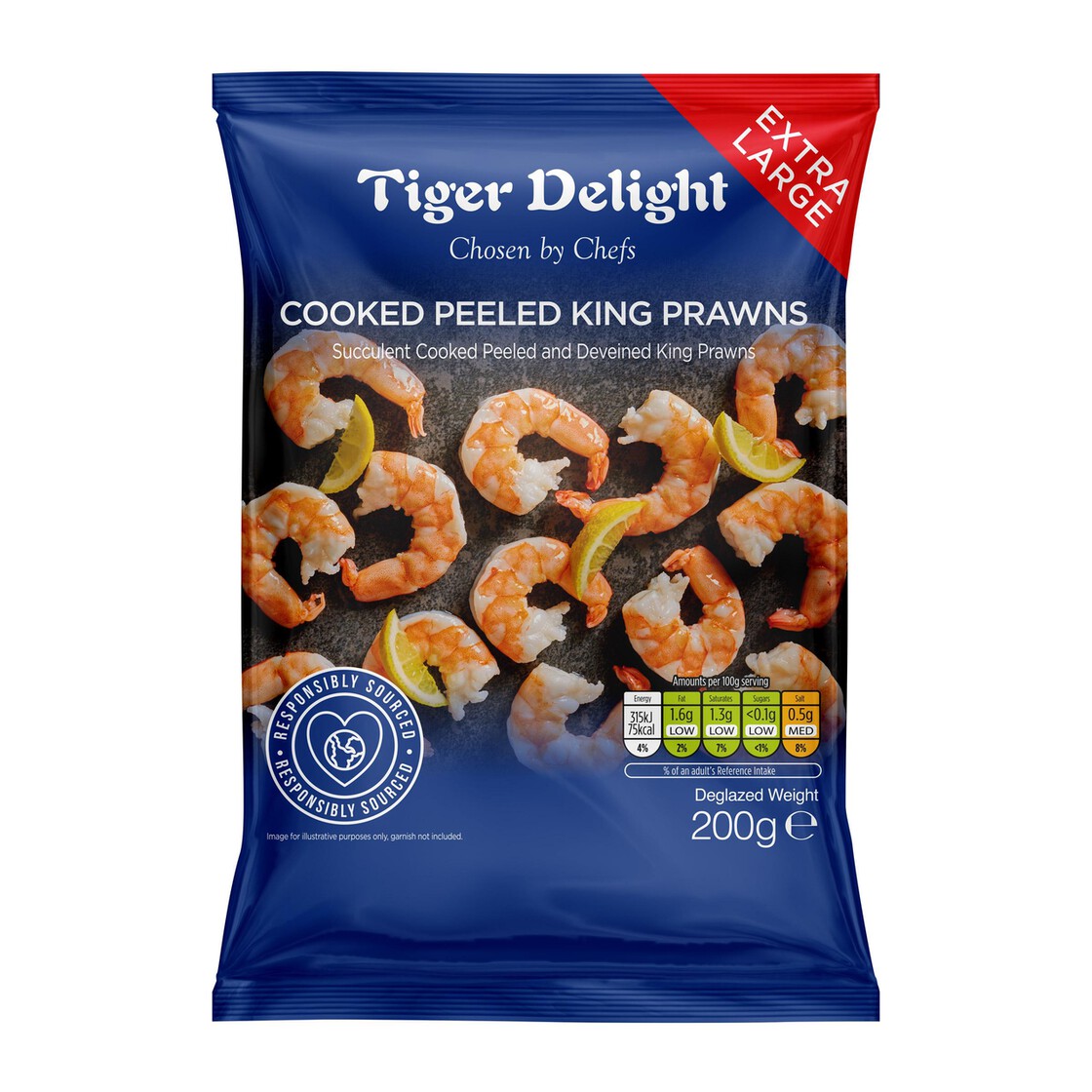Tiger Delight Extra Large Cooked Peeled King Prawns - Ocado