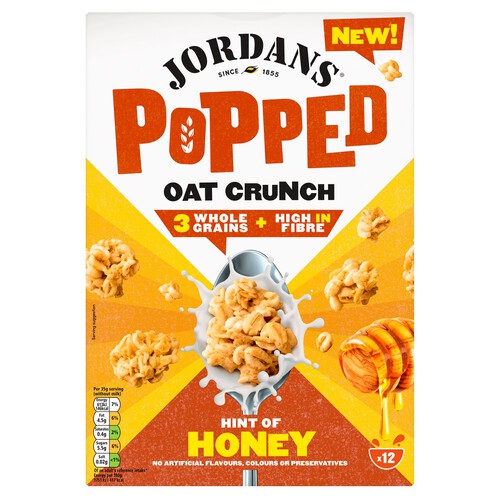 Jordans Popped Oat Crunch Hint of Honey Breakfast Cereal - Ocado