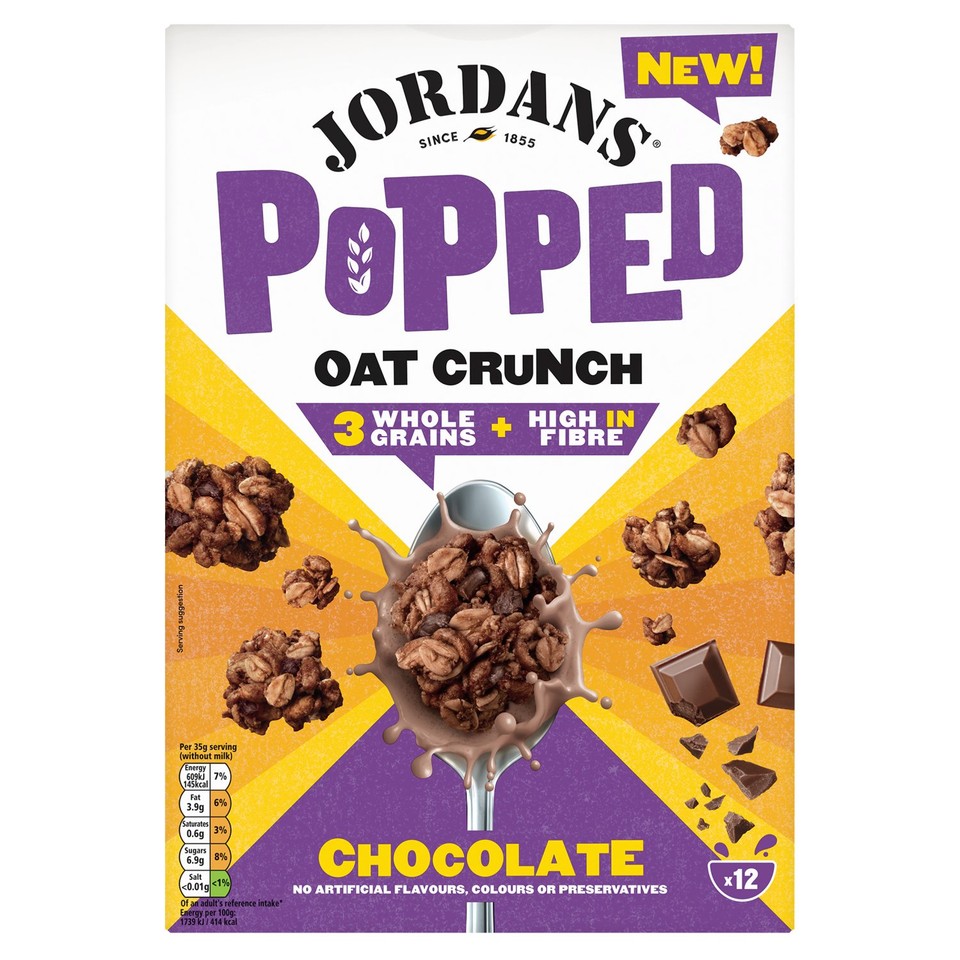 Jordans Popped Oat Crunch Chocolate Breakfast Cereal - Ocado