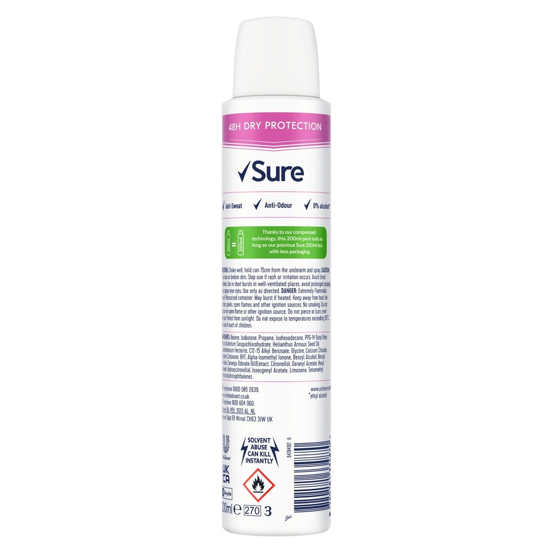 Sure Women Crystal Invisible Pure Spray Anti-Perspirant Deodorant - Ocado