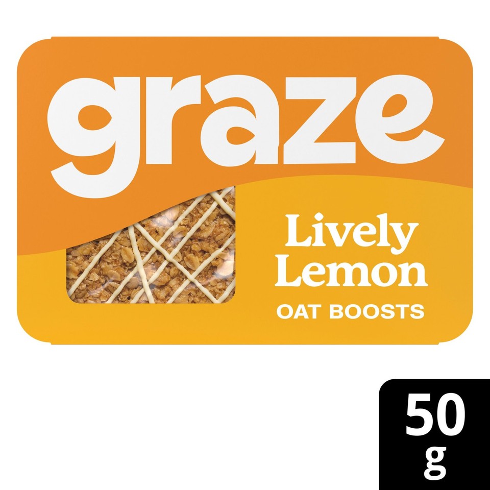 Graze Lively Lemon Oat Boosts Flapjack Snack - Ocado
