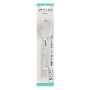 Viners Everyday Purity 4 Piece Dessert Spoon Set - Ocado