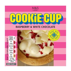 M&S Raspberry & White Chocolate Cookie Cup Serves 1 - Ocado