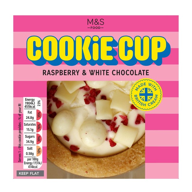M&S Raspberry & White Chocolate Cookie Cup Serves 1 - Ocado