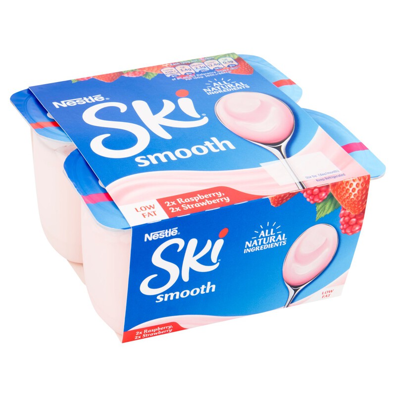 SKI Yoghurt Smooth Strawberry & Raspberry - Ocado