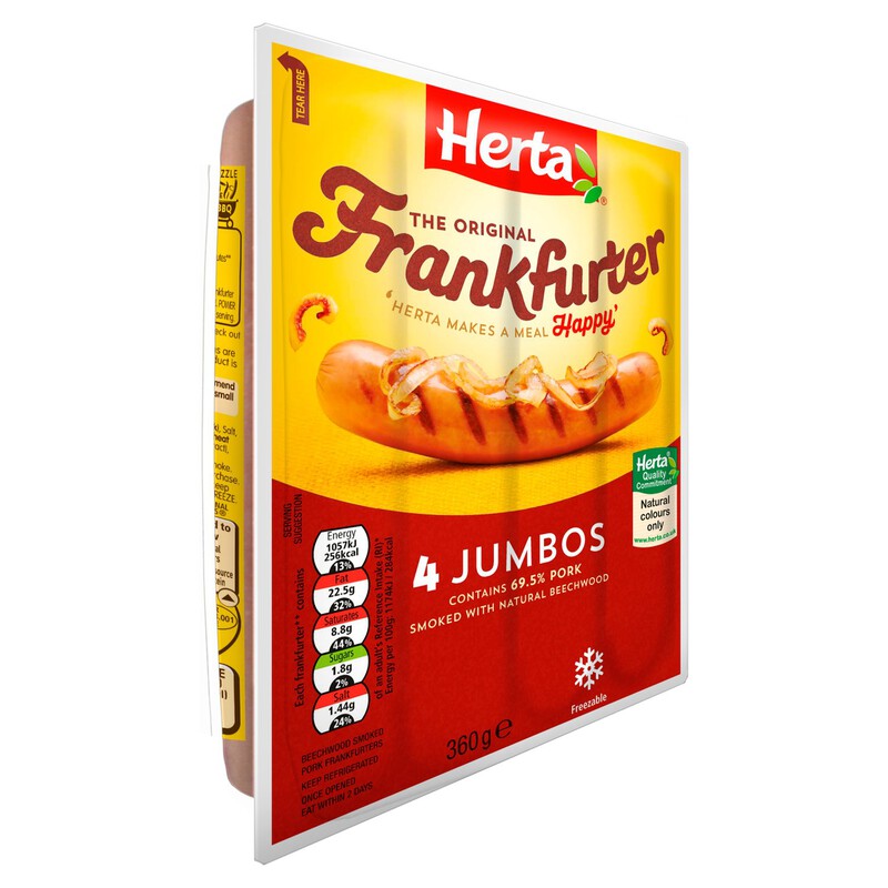 Herta Jumbo Frankfurters Hot Dogs - Ocado
