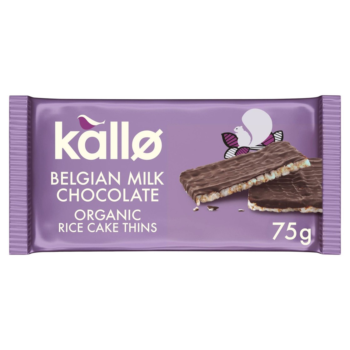 Kallo Belgian Milk Chocolate Organic Rice Cake Thins - Ocado