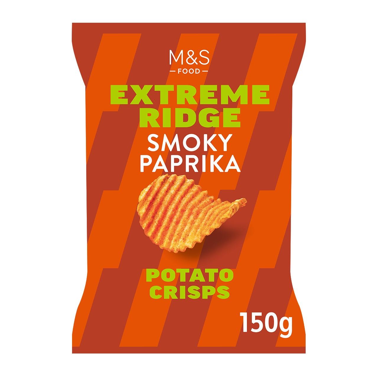 M&S Smoky Paprika Extreme Ridge Cut Crisps - Ocado