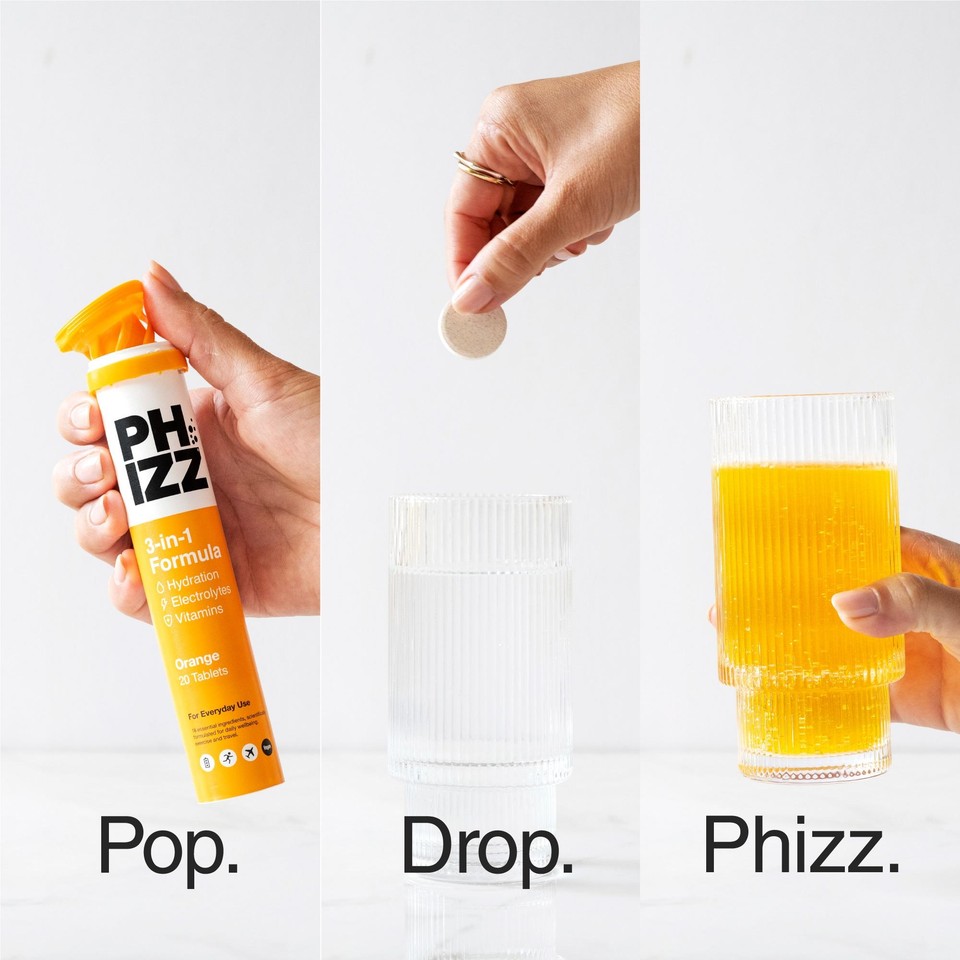 Phizz Orange Multivitamin, Hydration & Electrolyte Effervescent Tablets ...