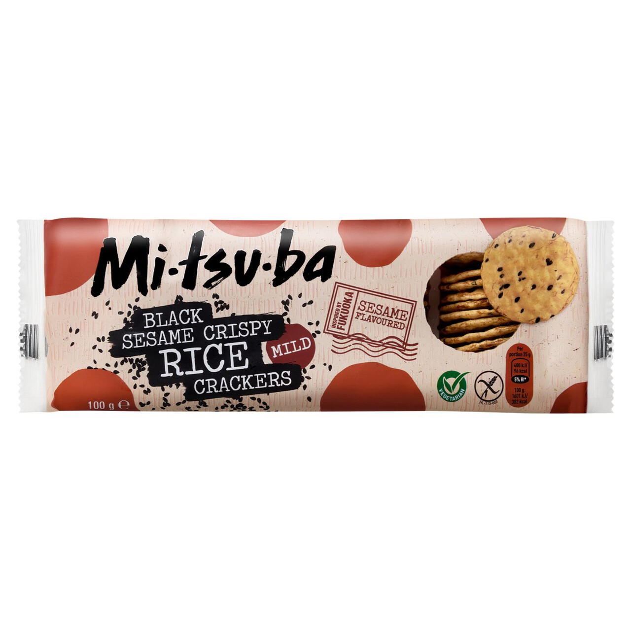 Mitsuba Black Sesame Crispy Rice Crackers - Ocado