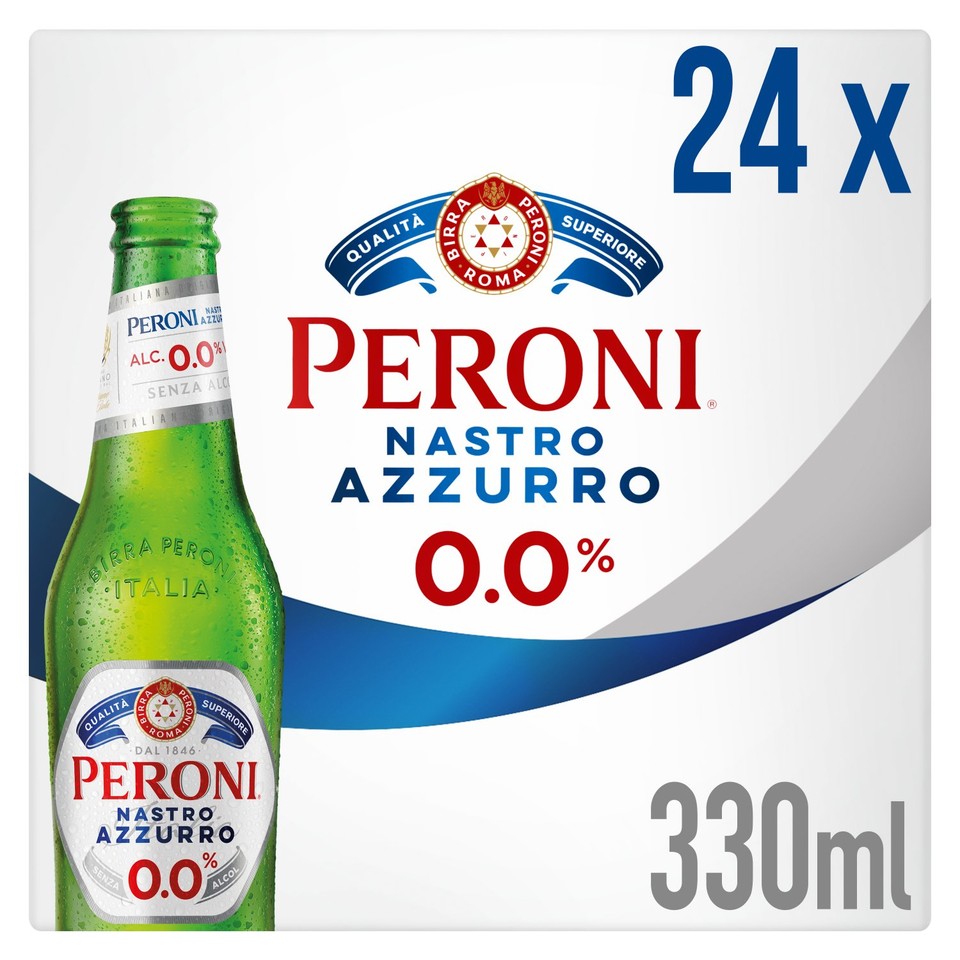 Peroni Nastro Azzurro 0% Alcohol-Free Beer Lager Bottles - Ocado